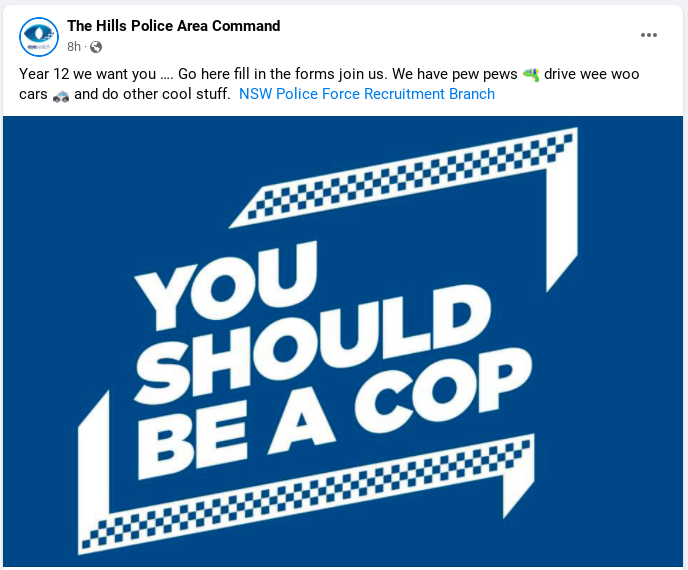Social media cops still forcing the jokes