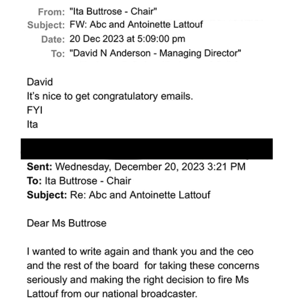 Antoinette Lattouf: Read the emails between ABC management